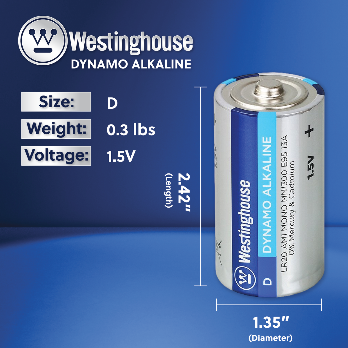 Westinghouse D Dynamo Alkaline Plastic Tub of 6 – International Power ...